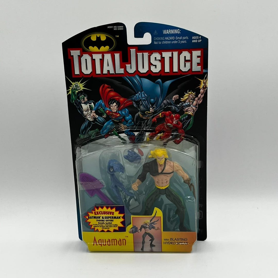 DC Ccomics Total Justice Aquaman 1996 Kenner VTG DC Comics Blasting ...