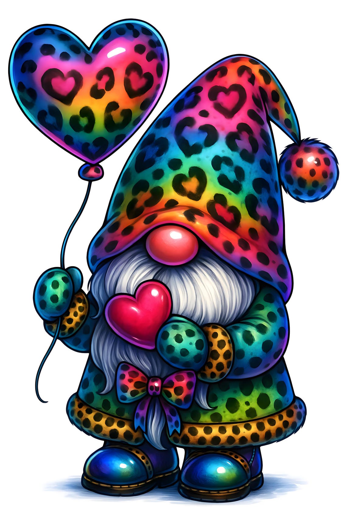 12 Rainbow Gnome Clipart JPG Bundle | Cute Colorful Gnomes for ...