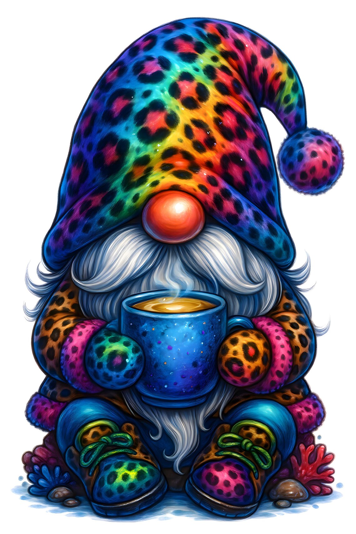 12 Rainbow Gnome Clipart JPG Bundle | Cute Colorful Gnomes for ...