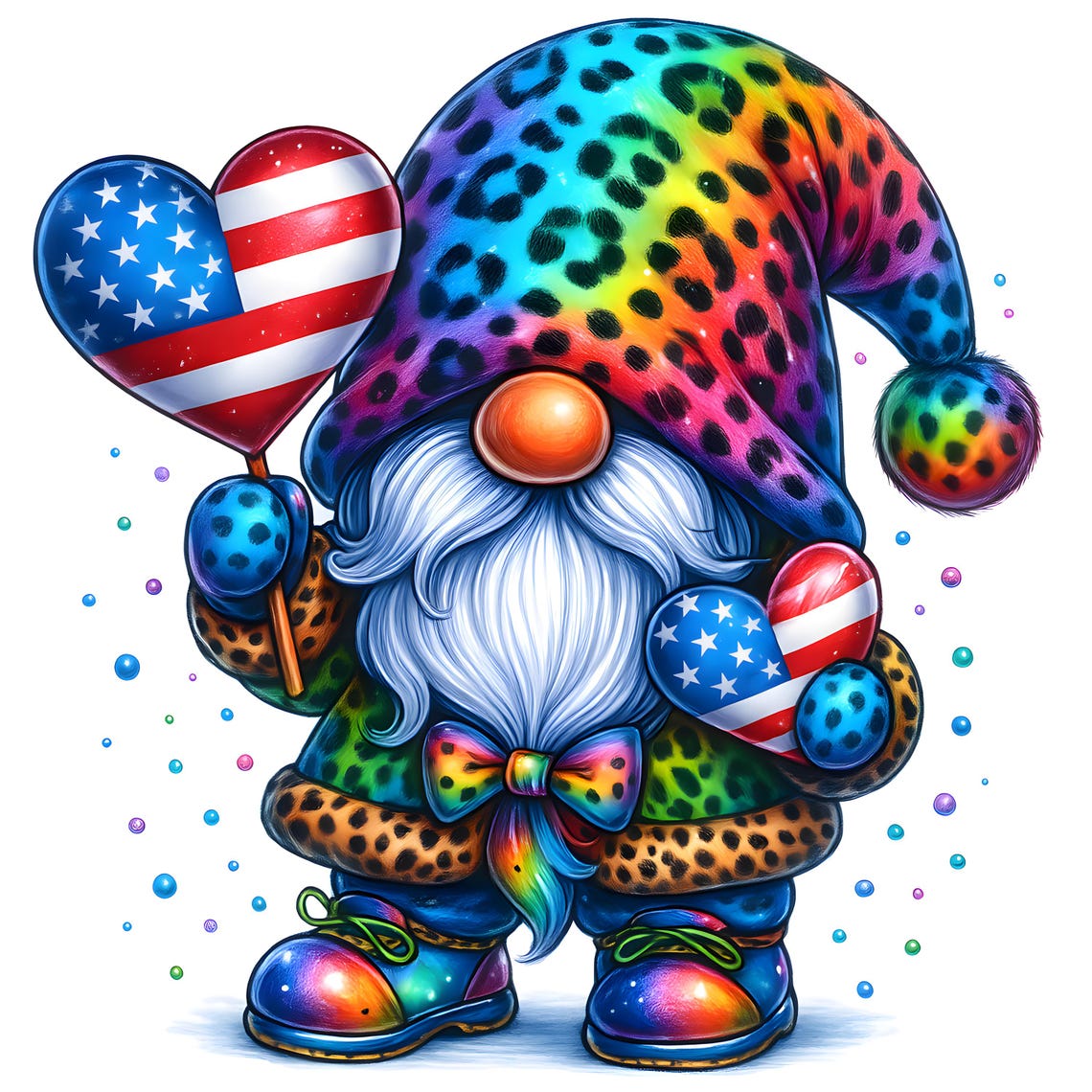 12 Rainbow Gnome Clipart JPG Bundle | Cute Colorful Gnomes for ...