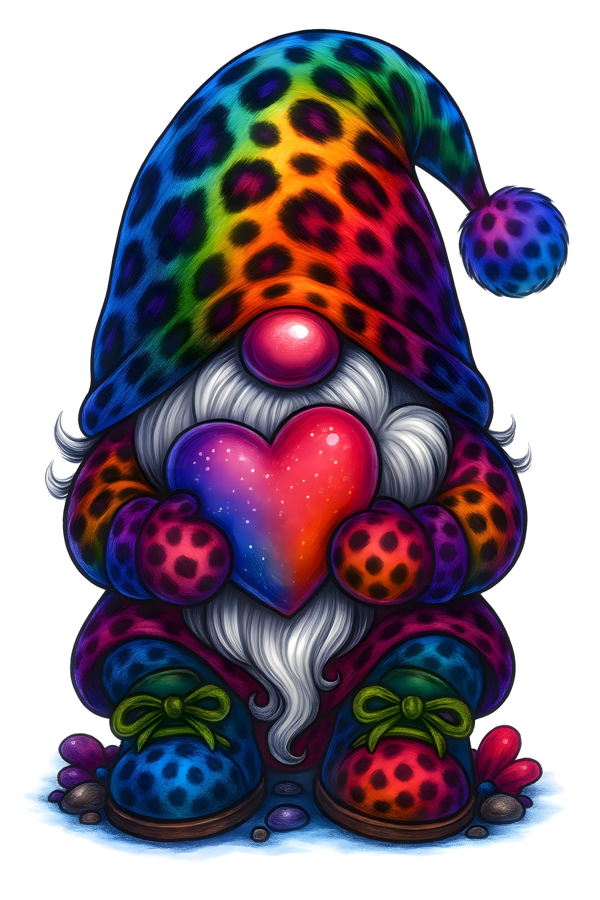 12 Rainbow Gnome Clipart JPG Bundle | Cute Colorful Gnomes for ...