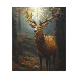The Stag of Saint Hubert / Saint Hubertus Stag Gallery Wrapped Canvas ...