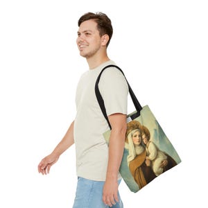The Gift of the Scapular - Our Lady of Mount Carmel Tote Bag - Large ...
