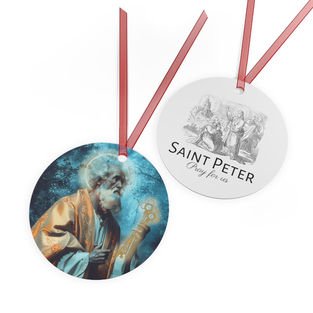 Saint Peter Metal Ornament - Religious Holiday Christmas Ornament and ...