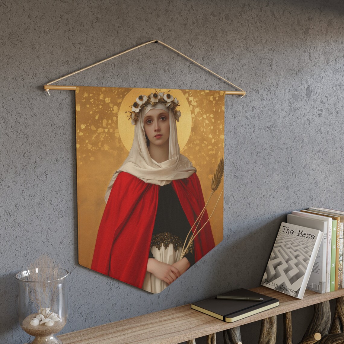 Saint Solange of Bourges Wall Banner / Wall Hanging - Prayer Room Art ...