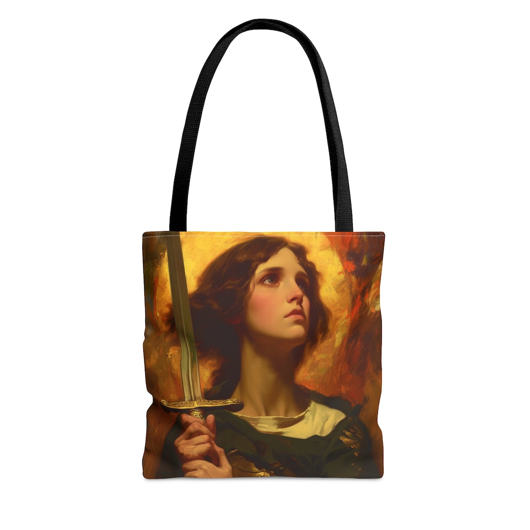 Saint Joan of Arc Tote Bag - Three Sizes - Large Medium Small Faith Art ...