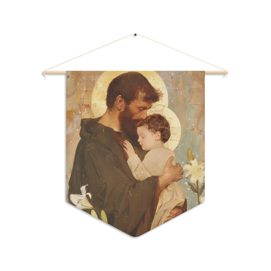 Saint Joseph and the Christ Child Pennant / Banner / Wall Hanging ...