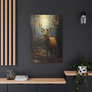 The Stag of Saint Hubert / Saint Hubertus Stag - Museum Wrapped Canvas ...