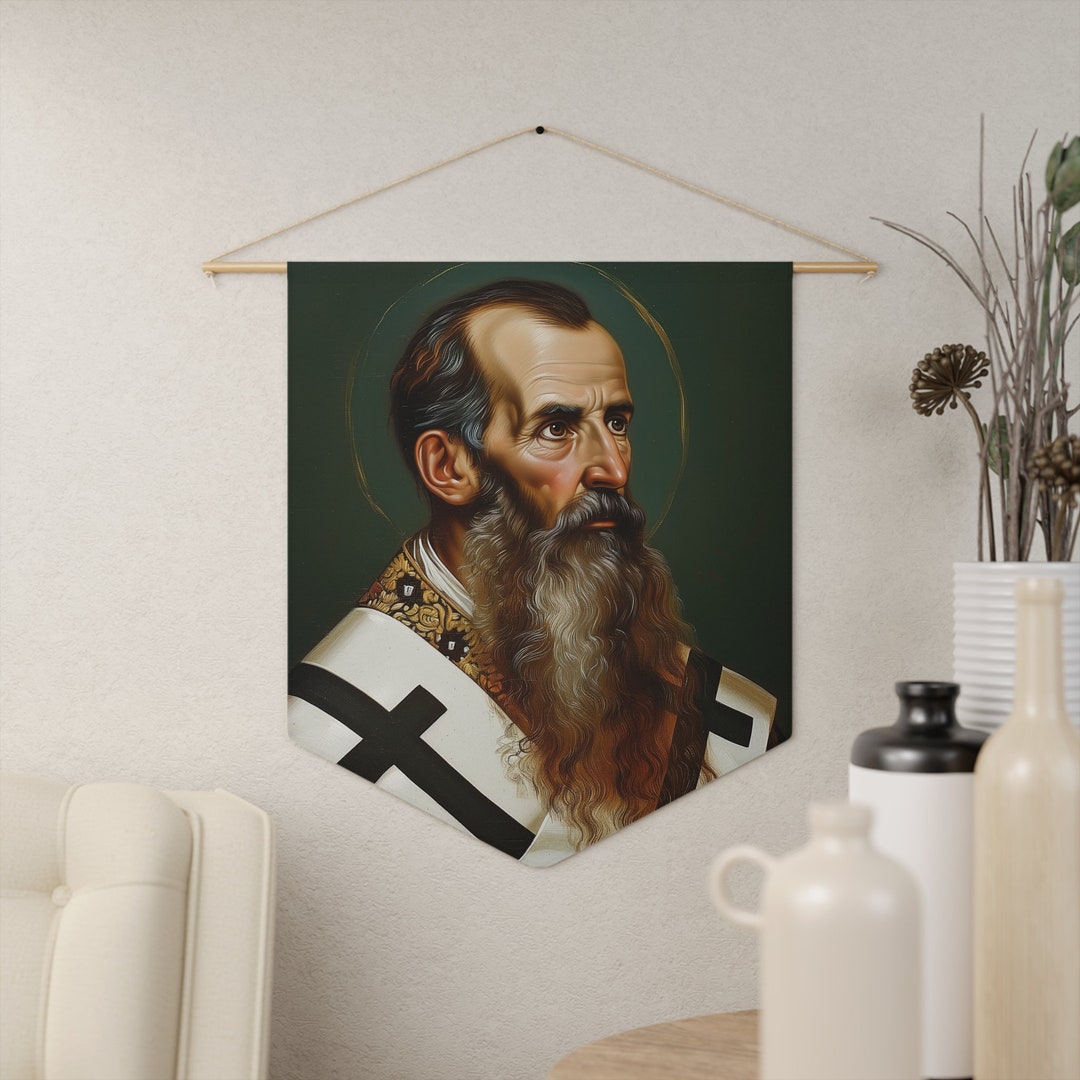 Saint Basil the Great Pennant / Banner / Wall Hanging - Prayer Room Art ...