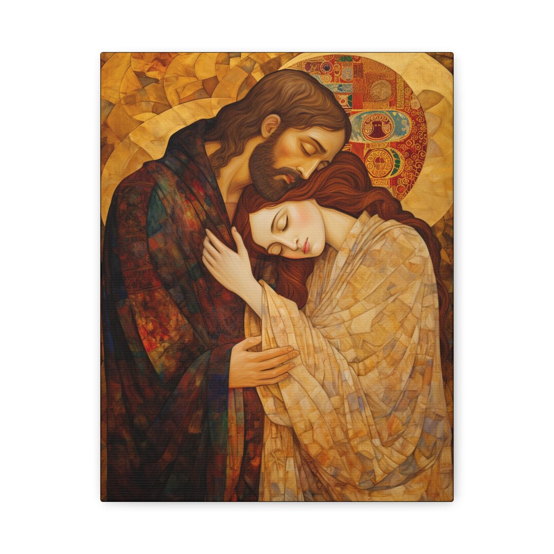 Healing Love- the Embrace of Christ and Mary Magdalene Museum Wrapped ...