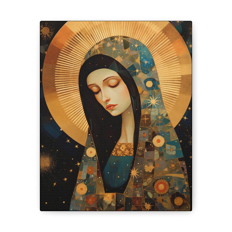 The Beloved Mother: Mary in Portrait Gallery Wrapped Canvas - Etsy