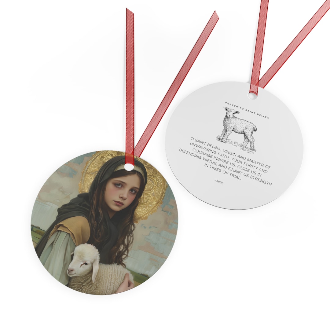 Saint Belina Metal Ornament Religious Holiday Christmas Ornament Double ...