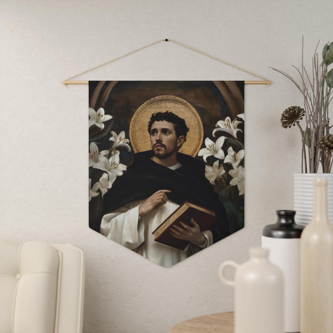 Saint Dominic Pennant / Banner / Wall Hanging - Prayer Room Art - 18" X ...