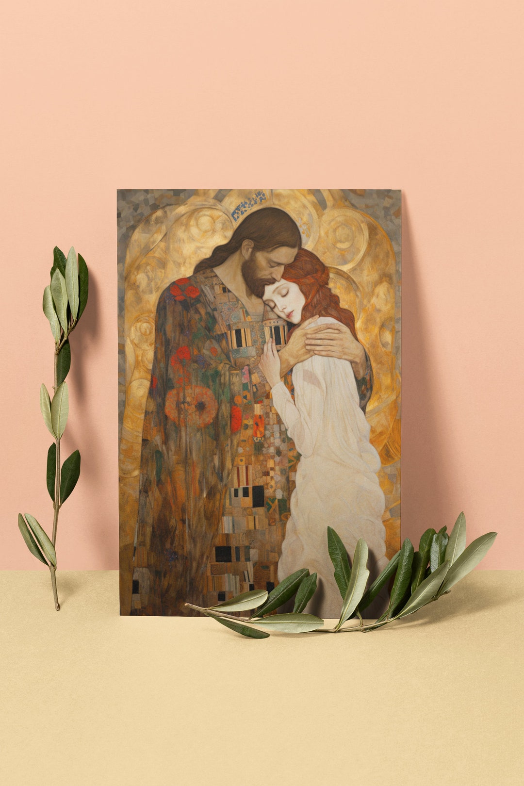 Christ Embracing Mary Magdalene Print - Based on the Kiss by Gustav ...