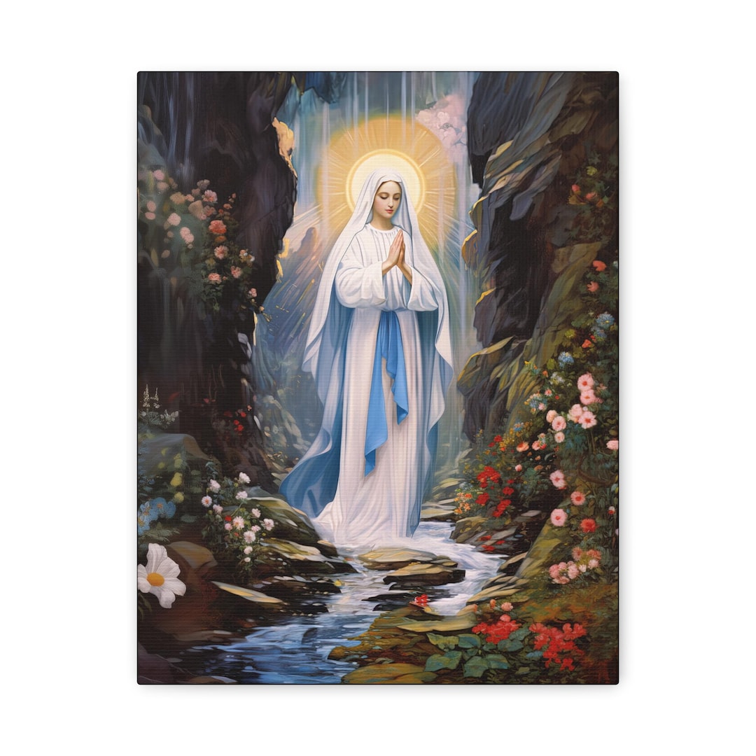 Our Lady of Lourdes - Gallery Wrapped Canvas - Sanctified Souls Print ...