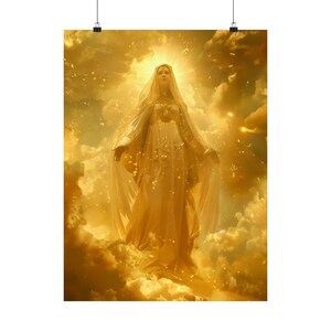 Virgin Mary - Mystical Sun - Golden Mary Poster Print - Sanctified ...