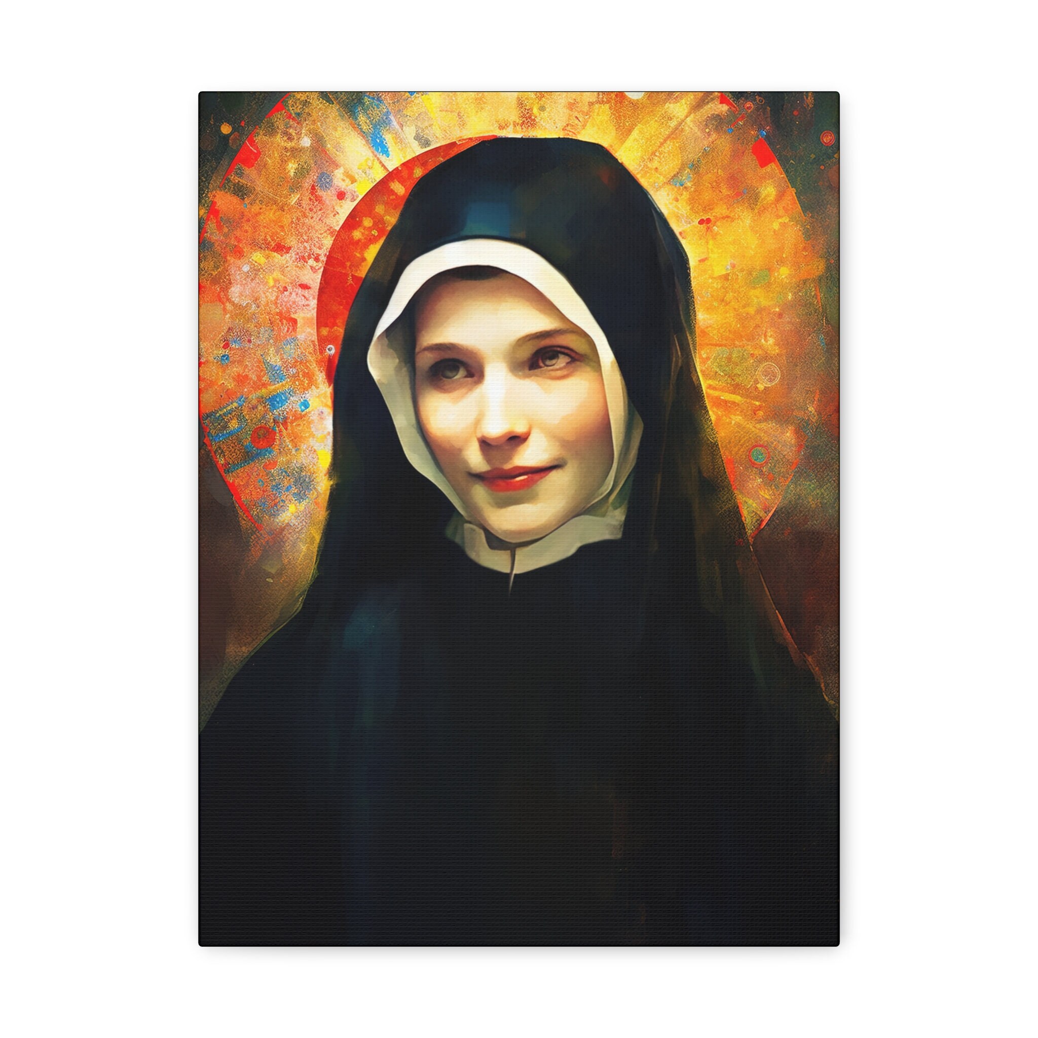 Saint Maria Faustina Kowalska - Gallery Wrapped Canvas - Sanctified Souls Print - Religious Art ...