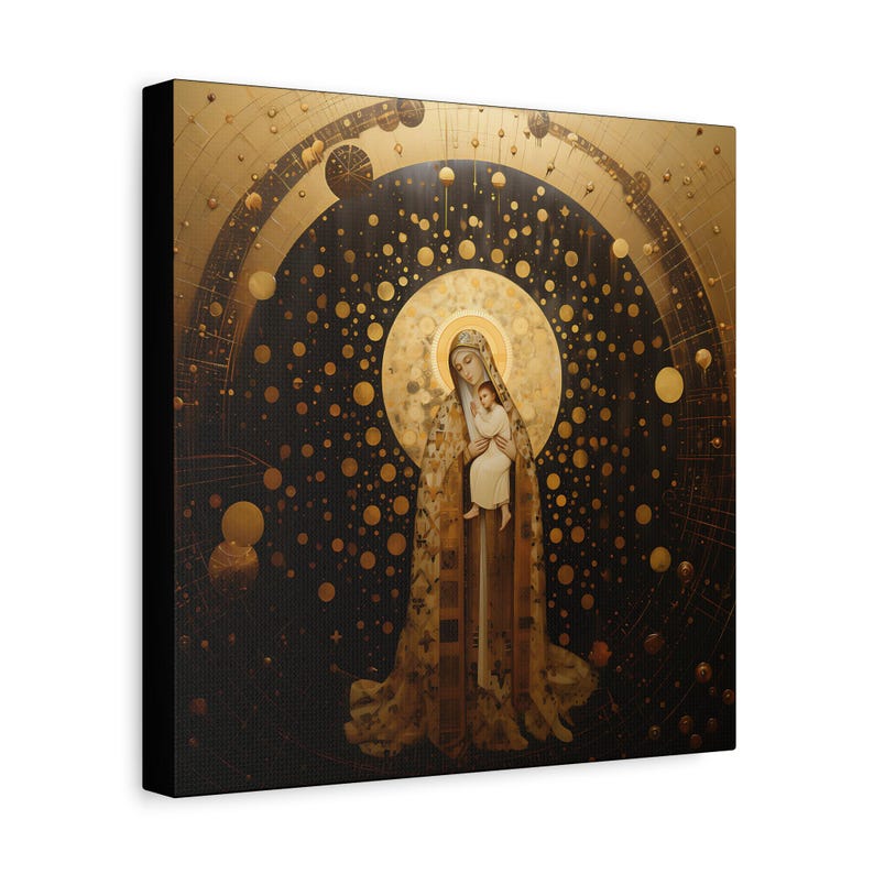 The Golden Mary - Mary the Blessed Virgin - Gallery Wrapped Canvas ...