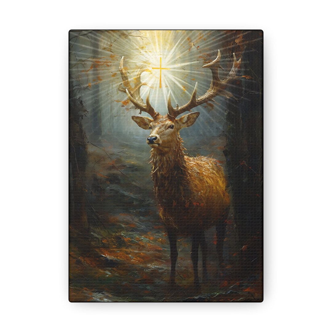 The Stag of Saint Hubert / Saint Hubertus Stag - Gallery Wrapped Canvas ...