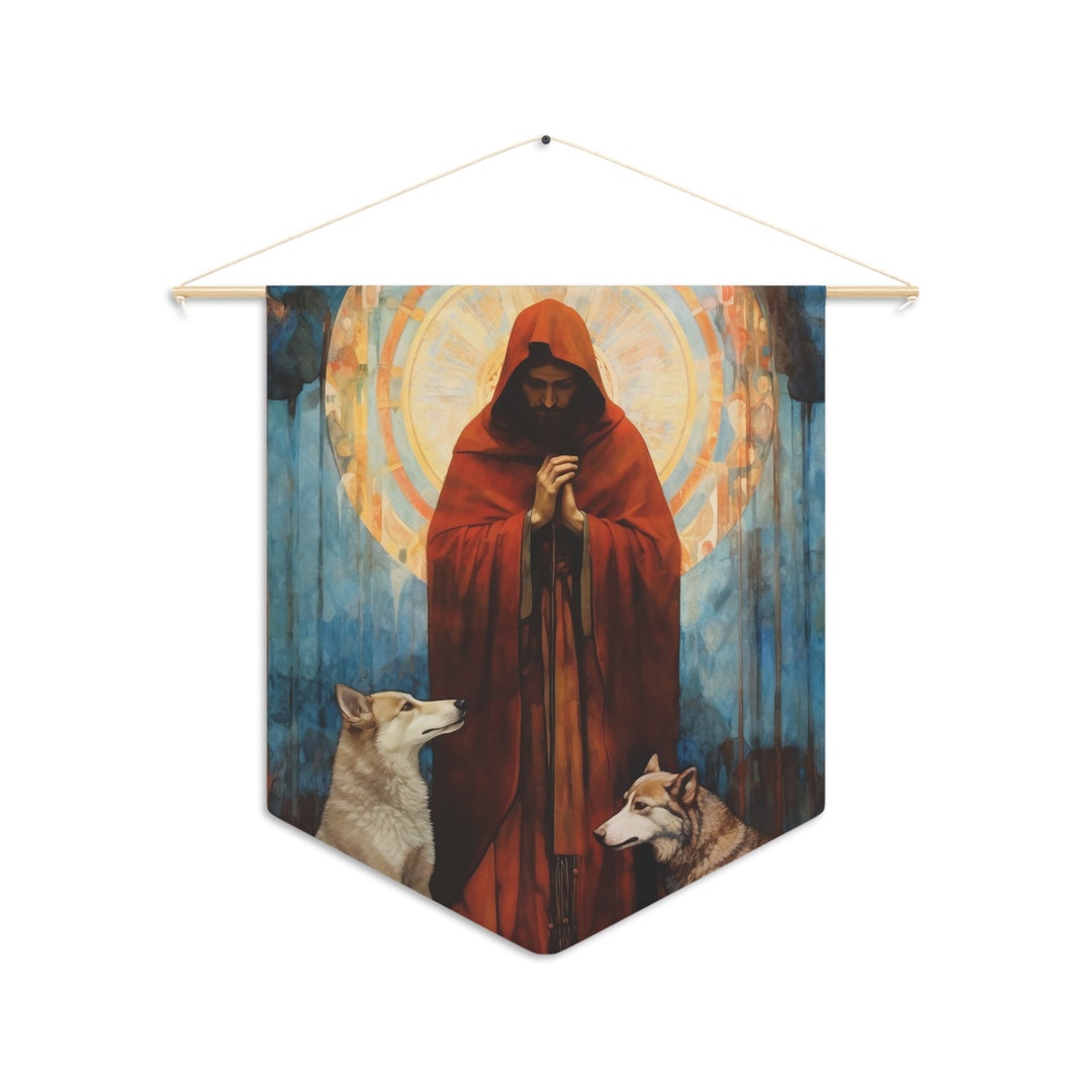 Saint Ailbhe Wall Banner / Wall Hanging - Catholic Home Art - Large ...