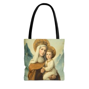The Gift of the Scapular - Our Lady of Mount Carmel Tote Bag - Large ...