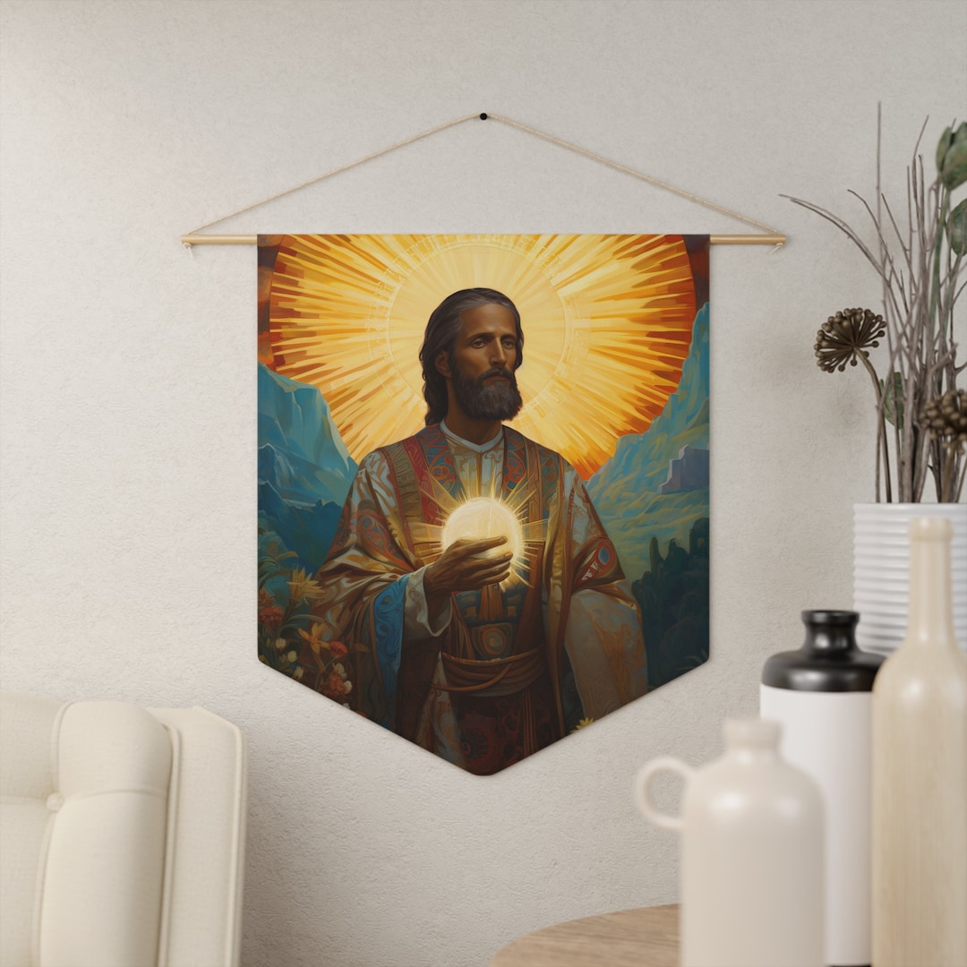 Saint Benignus of Dijon Wall Banner / Wall Hanging Prayer Room Art ...
