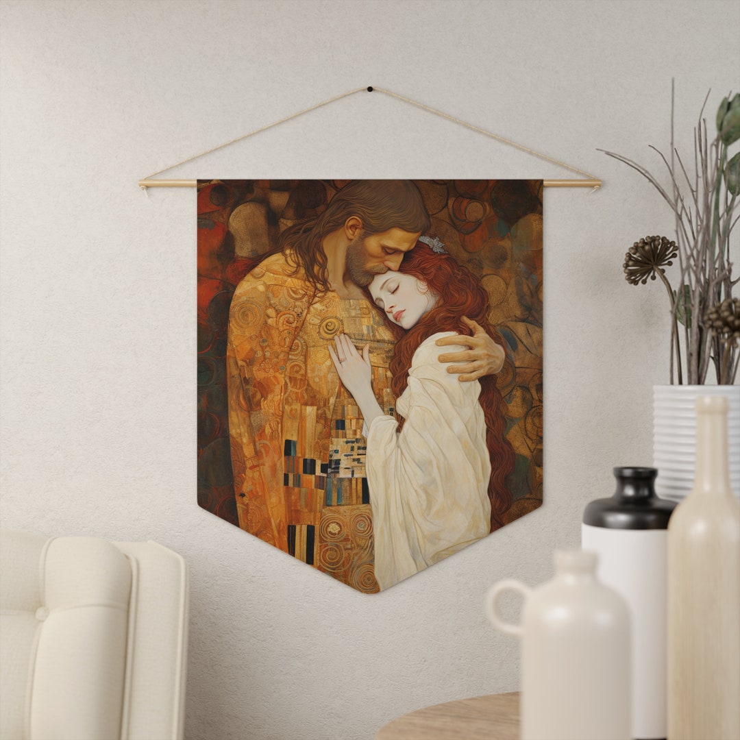 Transcendent Devotion: Christ Embracing Mary Magdalene Wall Banner ...