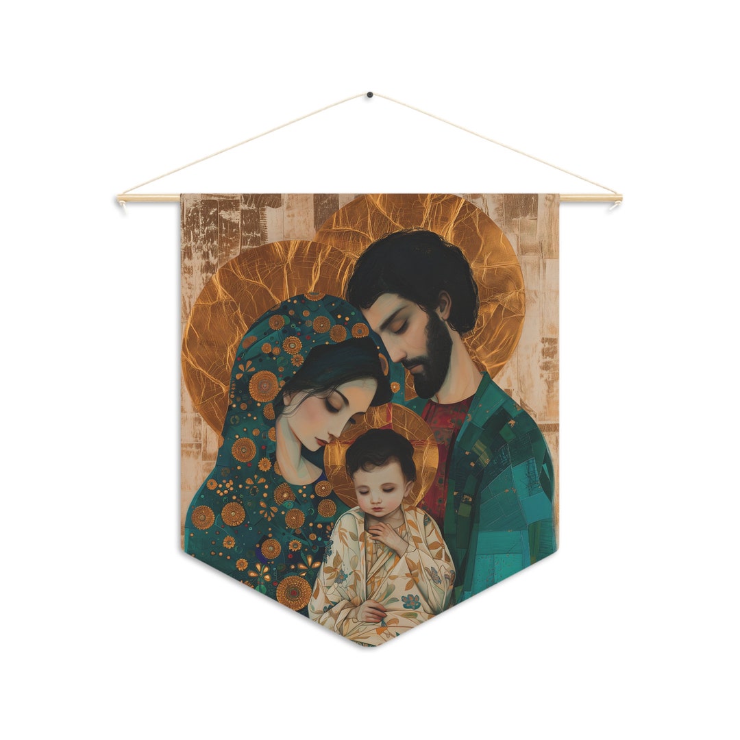Sacred Love- the Holy Family Portrait Wall Banner / Wall Hanging ...