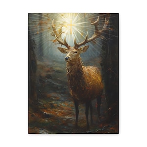 The Stag of Saint Hubert / Saint Hubertus Stag - Gallery Wrapped Canvas ...