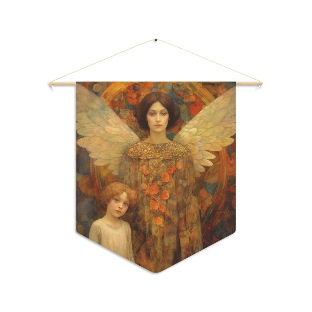 Heaven's Guardian Wall Banner / Wall Hanging - Guardian Angel Art ...