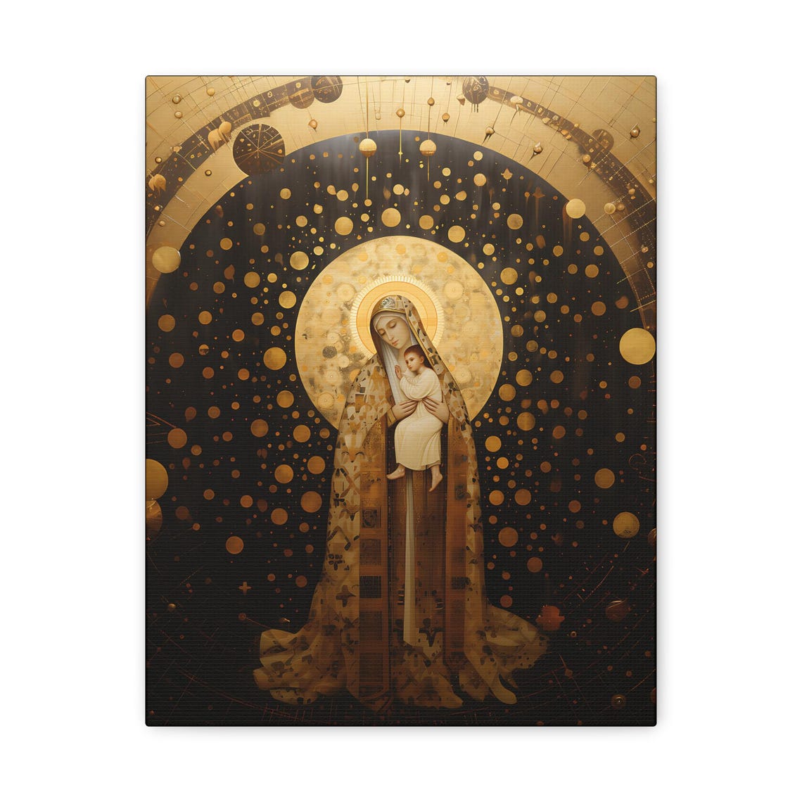 The Golden Mary - Mary the Blessed Virgin - Gallery Wrapped Canvas ...
