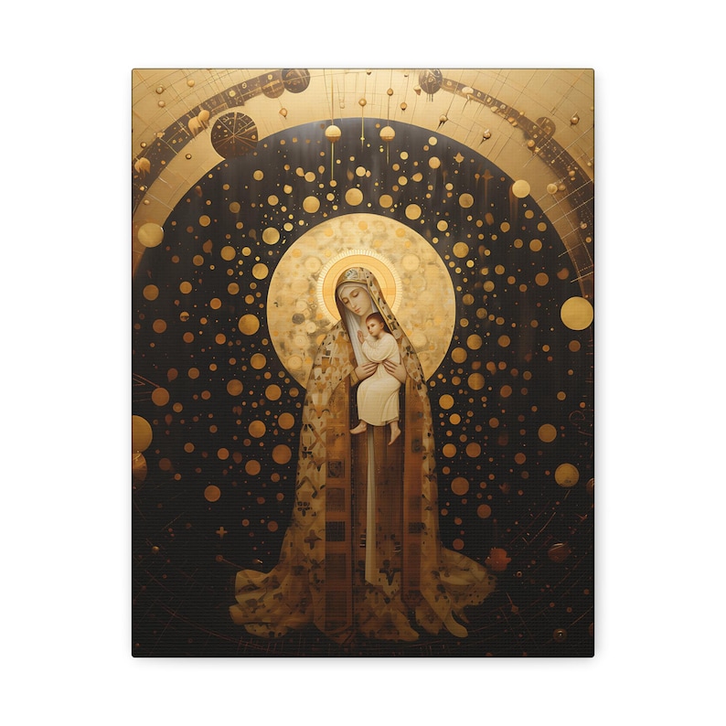 The Golden Mary - Mary the Blessed Virgin - Gallery Wrapped Canvas ...