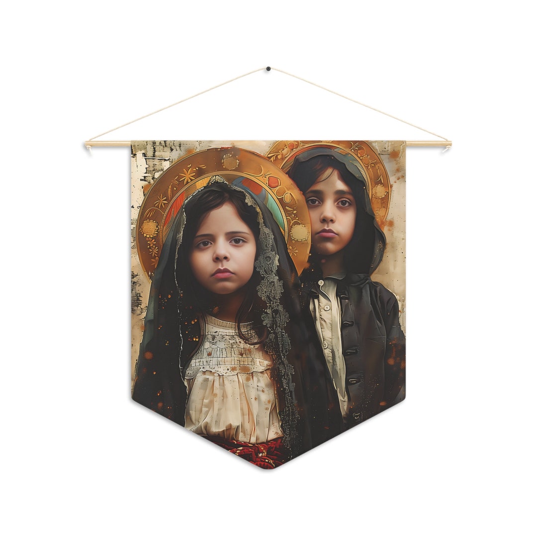 Saints Francisco and Jacinta Marto Wall Banner / Wall Hanging / Pennant ...