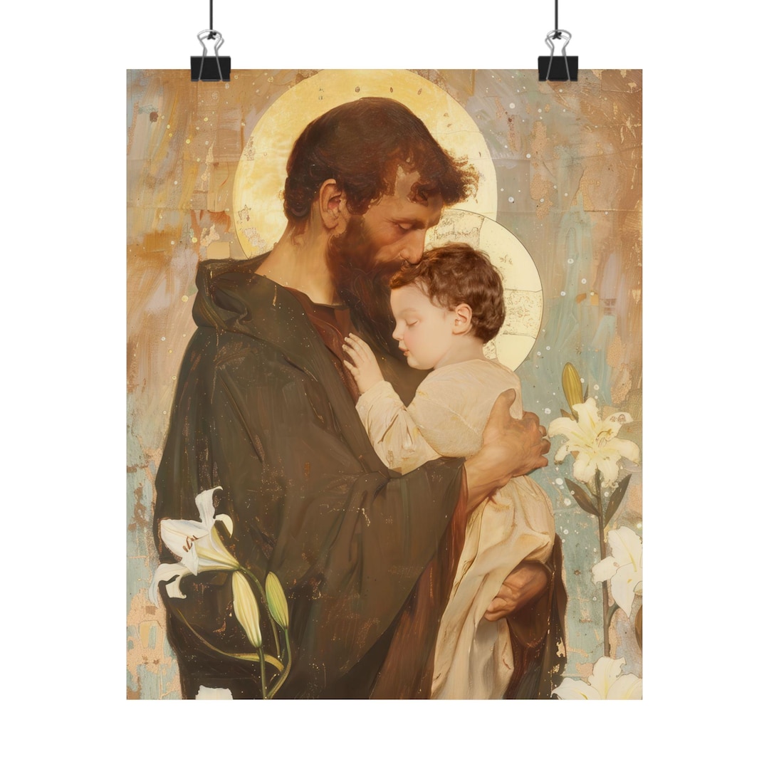 Saint Joseph and the Christ Child - Sanctified Souls Print - Multiple ...