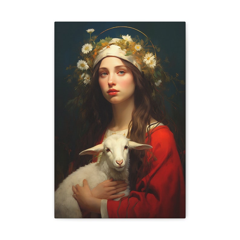 Saint Agnes Gallery Wrapped Canvas Sanctified Souls Print Religious Art ...