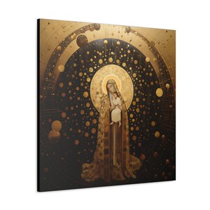 The Golden Mary - Mary the Blessed Virgin - Gallery Wrapped Canvas ...