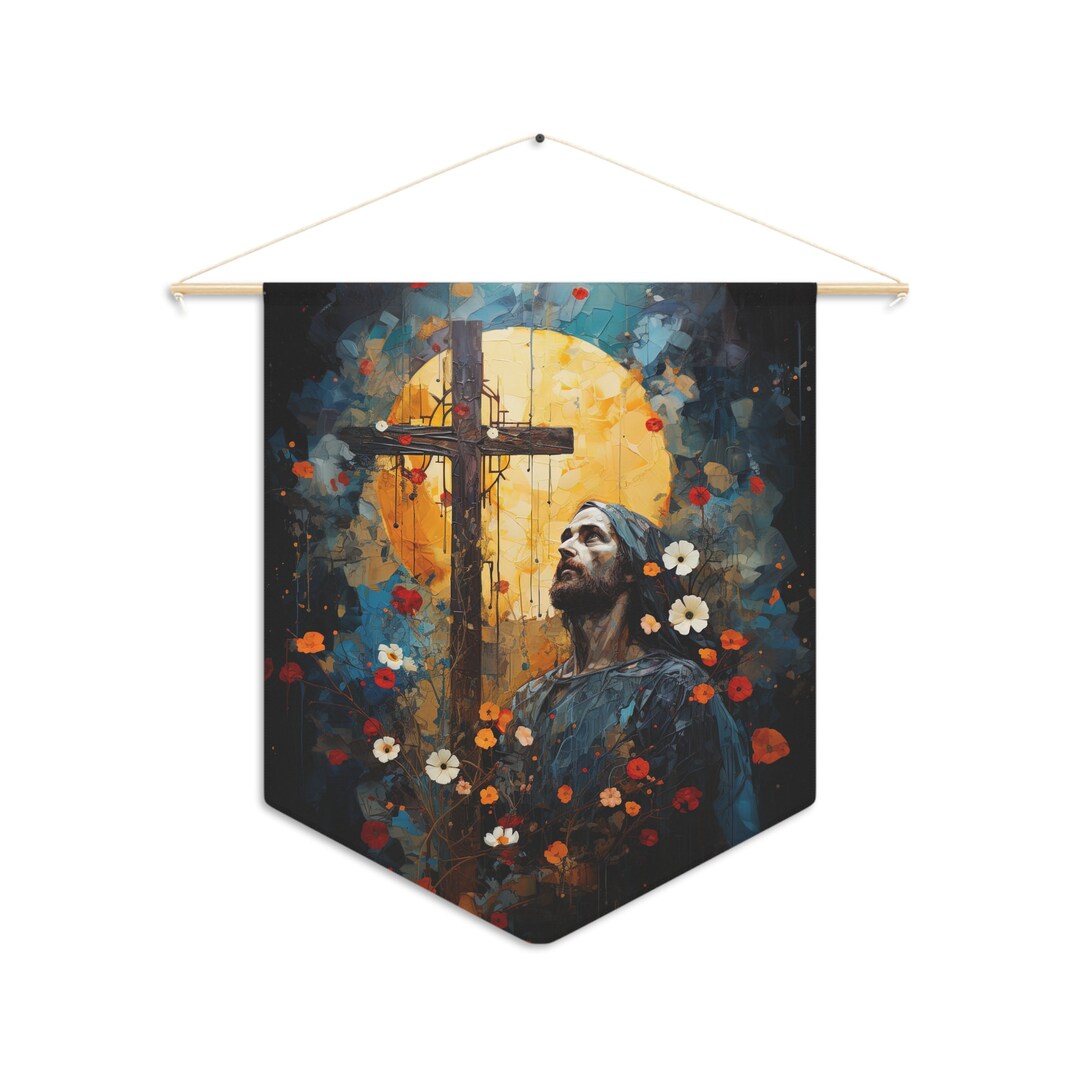 The Cross of Salvation Wall Banner / Wall Hanging - Prayer Room Art ...