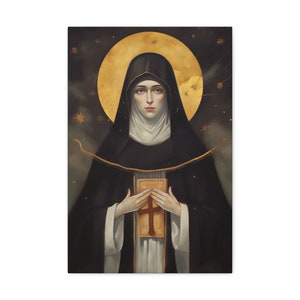 Saint Scholastica - Gallery Wrapped Canvas - Sanctified Souls Print ...