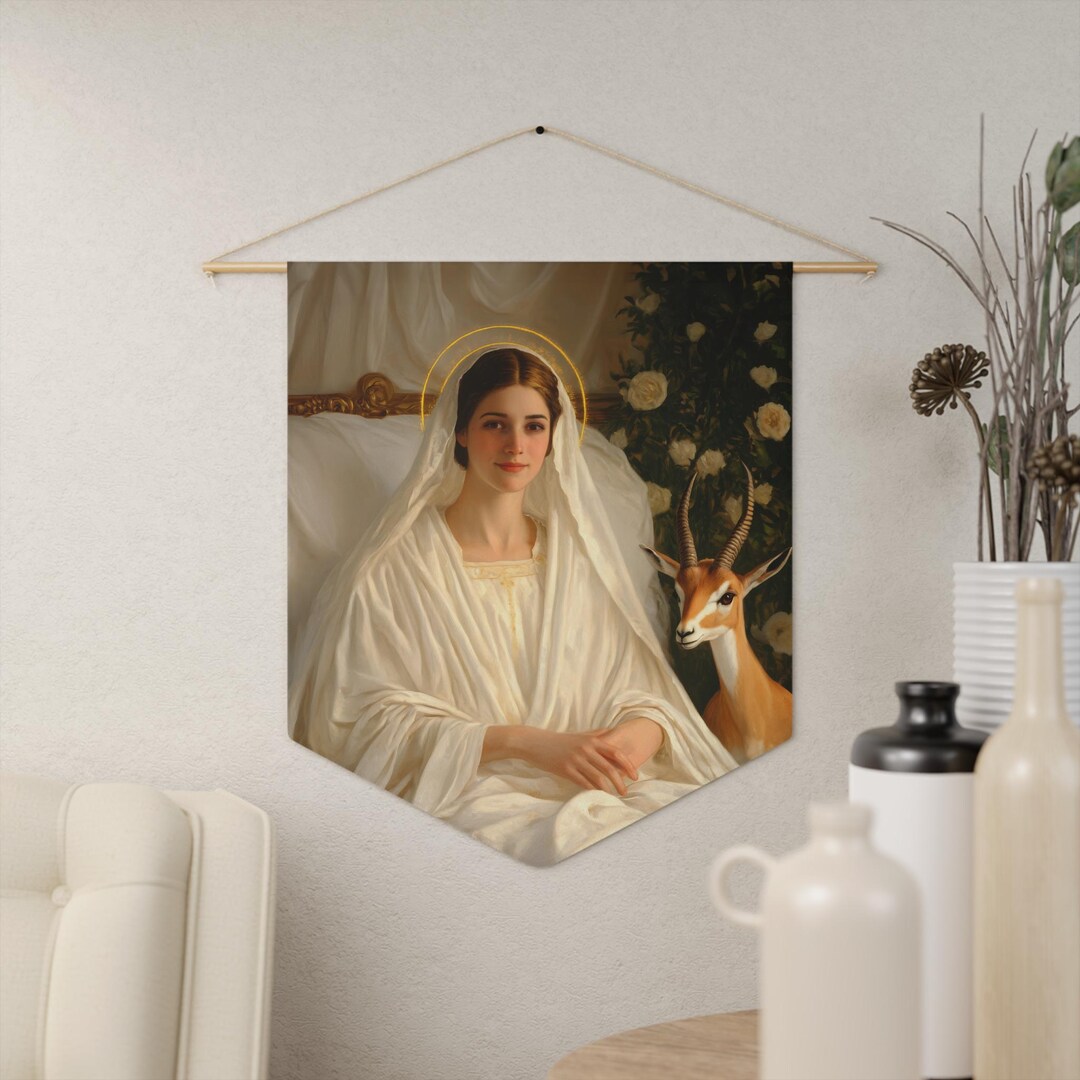 Saint Tabitha Pennant / Banner / Wall Hanging - Prayer Room Art - 18" X ...