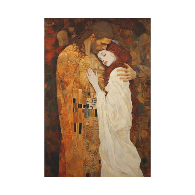 Transcendent Devotion: Christ Embracing Mary Magdalene Museum Wrapped ...