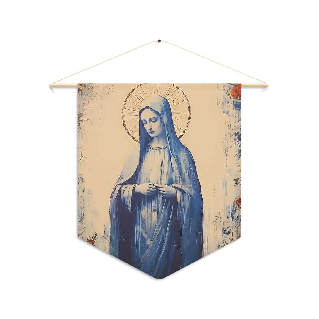 Mary the Blessed Virgin Wall Banner / Wall Hanging - Mother Mary Art ...