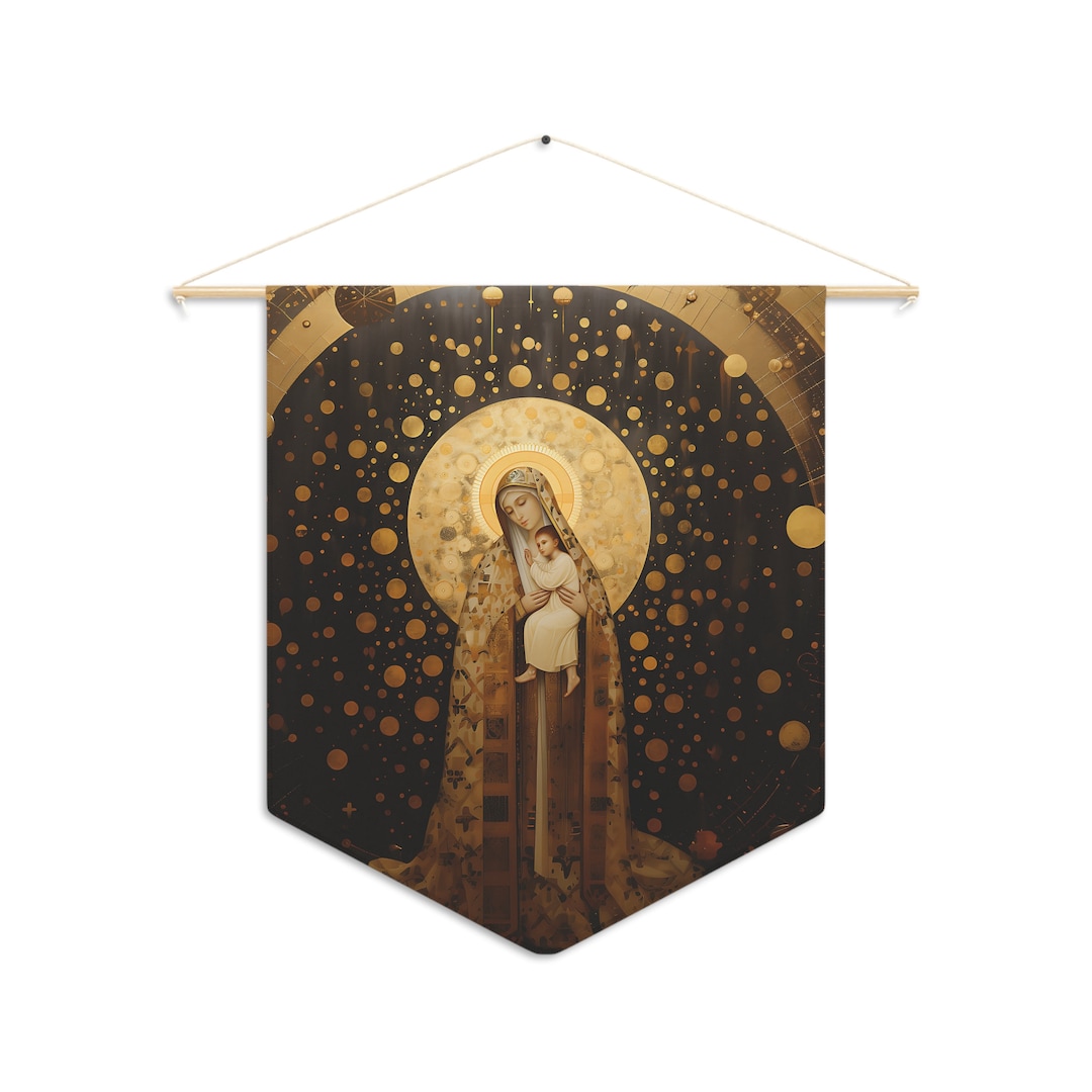 The Golden Mary - Mary the Blessed Virgin Wall Banner / Wall Hanging ...