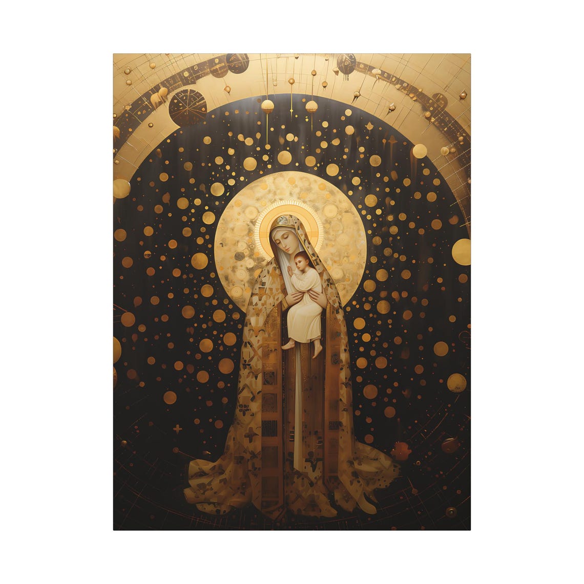 The Golden Mary - Mary the Blessed Virgin - Gallery Wrapped Canvas ...