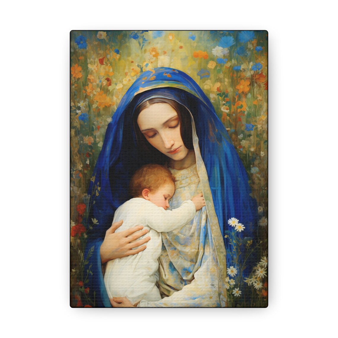 The Eternal Mother Mary and the Infant Jesus - Gallery Wrapped Canvas ...