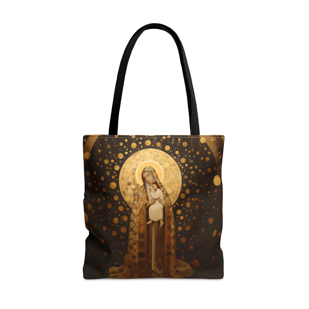 The Golden Mary - Virgin Mary Mary Mother of God Tote Bag - Catholic ...