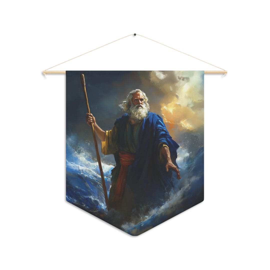 Moses Before the Trembling Sea - Wall Banner / Wall Hanging - Christian ...