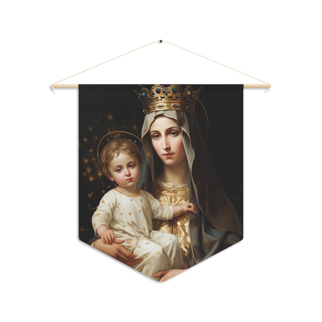 Our Lady of Mount Carmel Wall Banner / Wall Hanging - Prayer Room Art ...