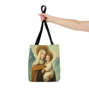 The Gift of the Scapular - Our Lady of Mount Carmel Tote Bag - Large ...