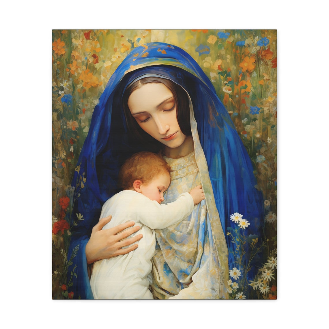 The Eternal Mother Mary and the Infant Jesus - Gallery Wrapped Canvas ...