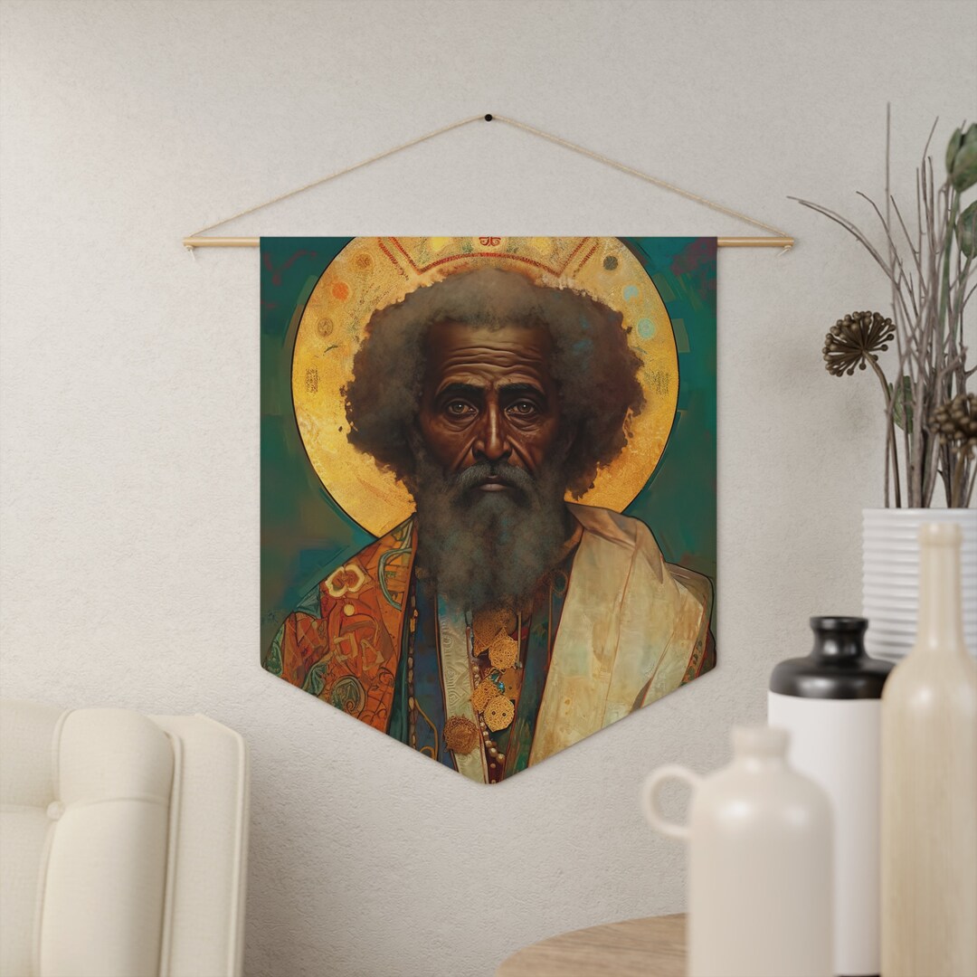 Saint Moses Wall Banner / Wall Hanging - Prayer Room Art - Catholic ...